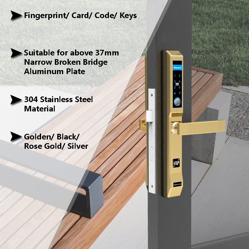 Inveili KY330 Broken Bridge Aluminum Fingerprint Lock - 英唯利智能科技